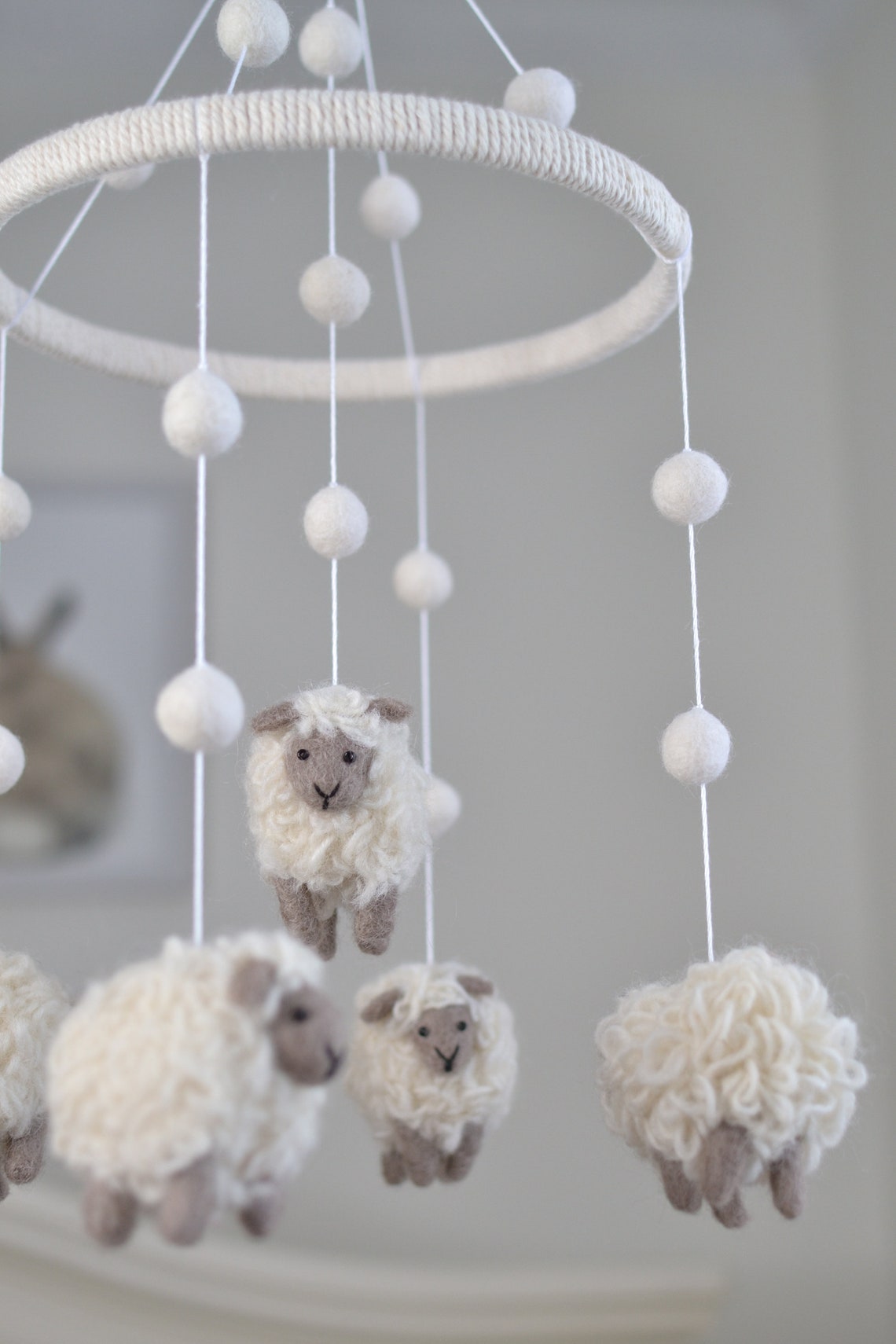 Sheep Mobile /lamb /baby Mobile Girl /wool Mobile /nursery | Etsy