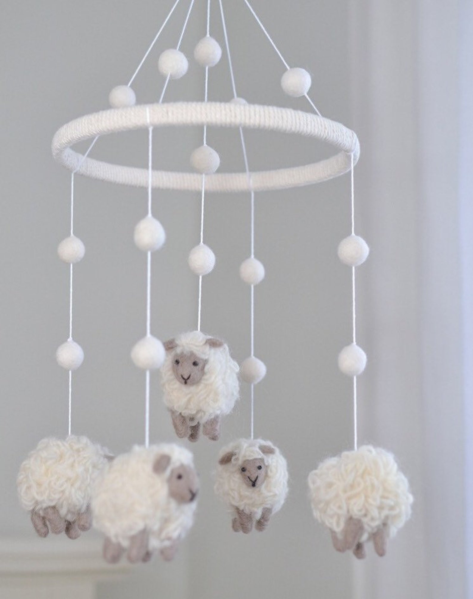 Sheep Mobile /lamb /baby Mobile Girl /wool Mobile /nursery | Etsy