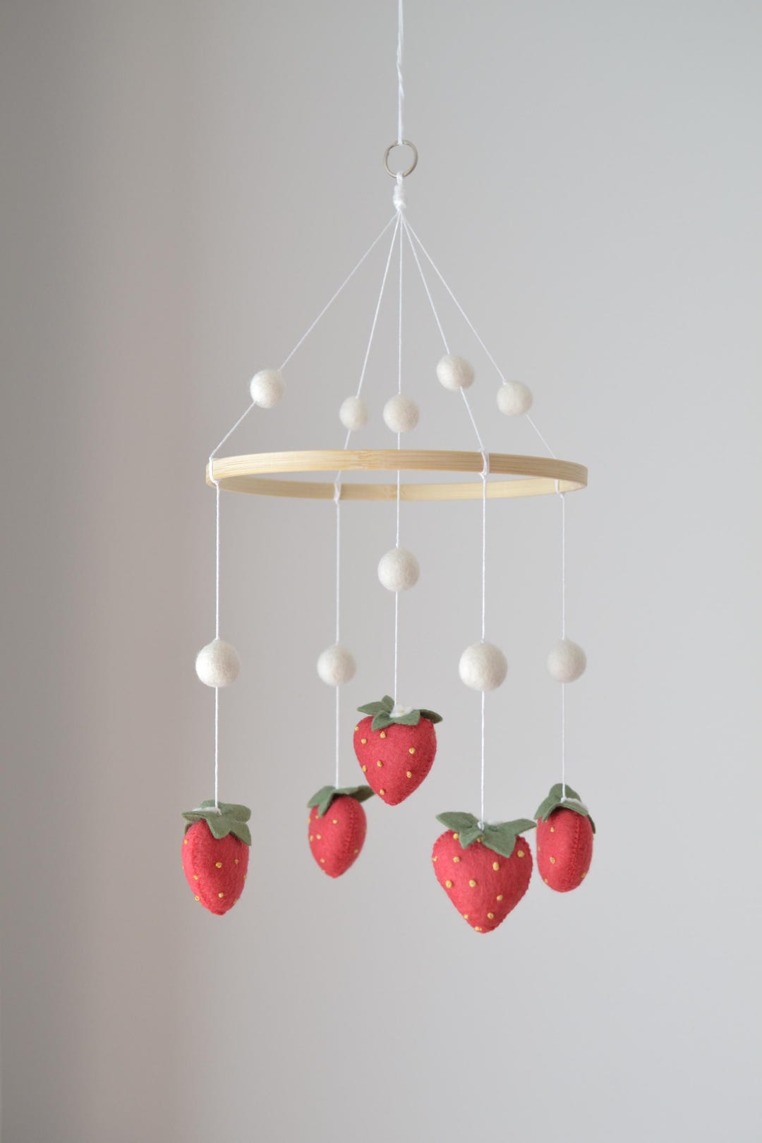 Strawberry Mobile/baby Mobile/fruit Flower Felt Mobile/strawberry ...