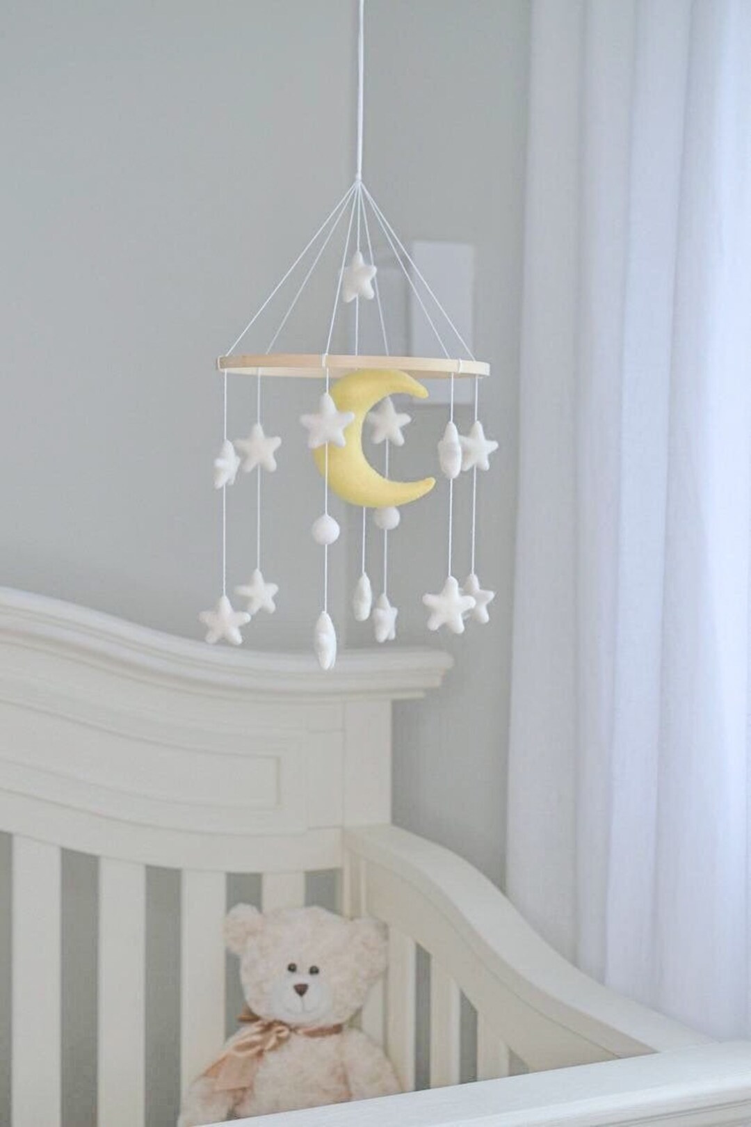 Baby Mobile/ Star Moon Mobile/baby Felt Star Mobile/ Nursery Star ...