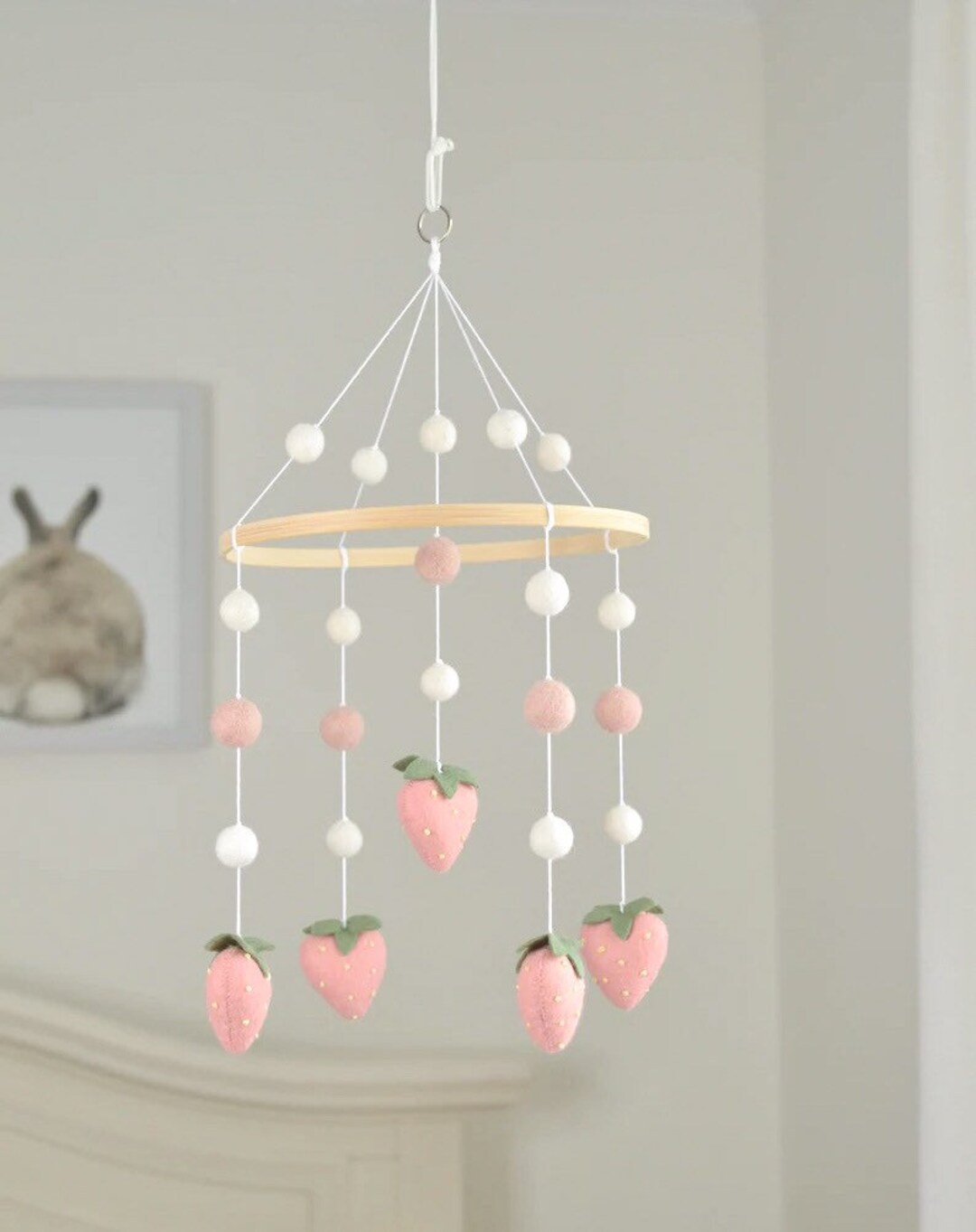 Strawberry Mobile/baby Mobile/fruit Felt Mobile/strawberry Decoration ...
