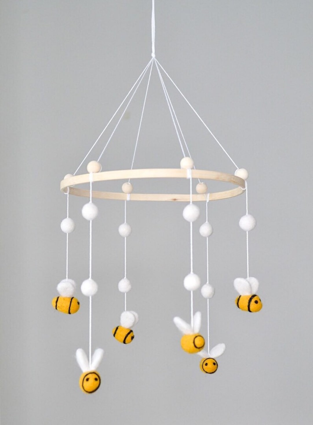Baby Girl Mobile/ Baby Mobile/ Bee Mobile/ Handmade Mobile/baby Shower ...