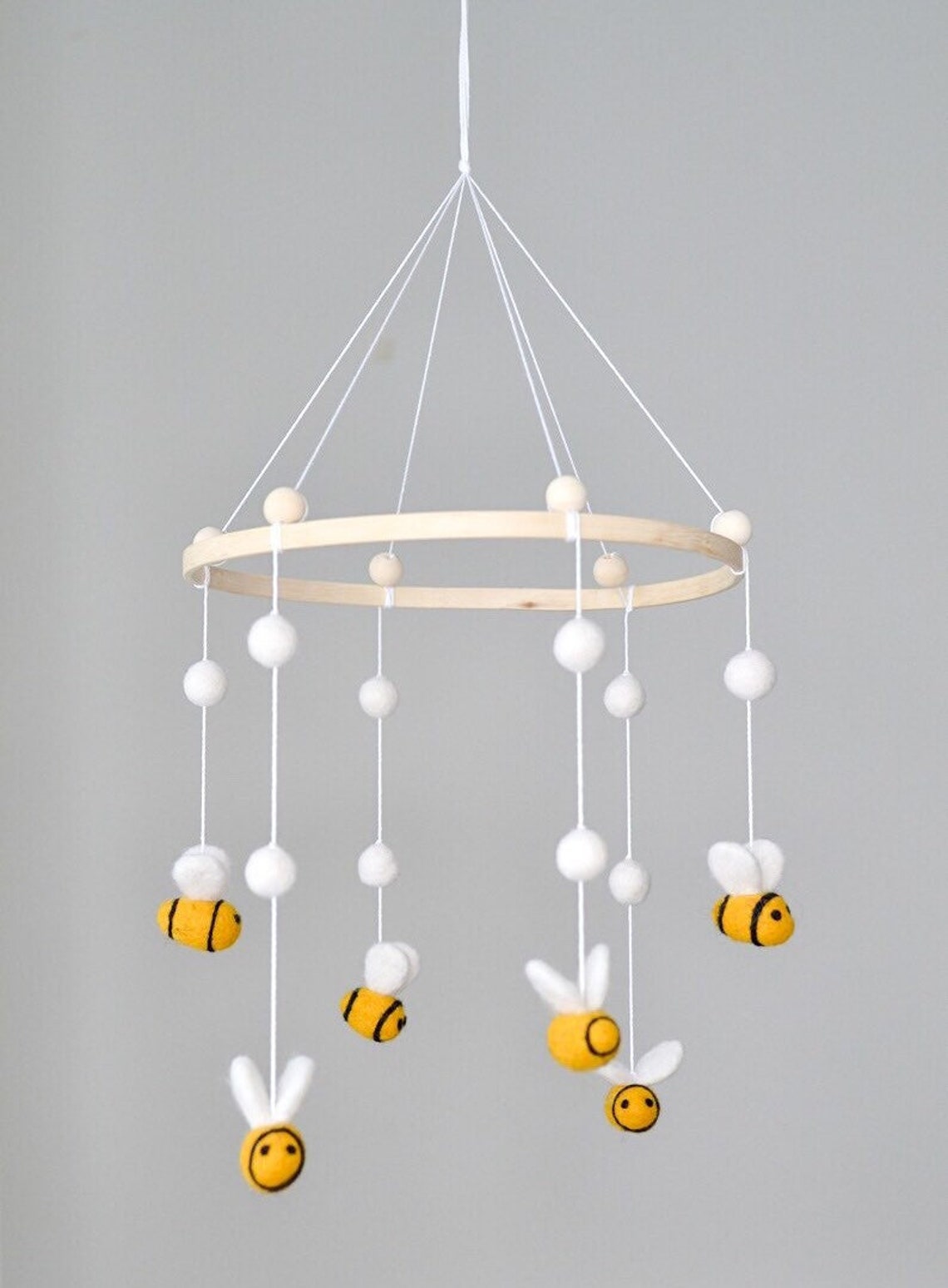 Baby Girl Mobile/ Baby Mobile/ Bee Mobile/ Handmade Mobile/baby Shower ...