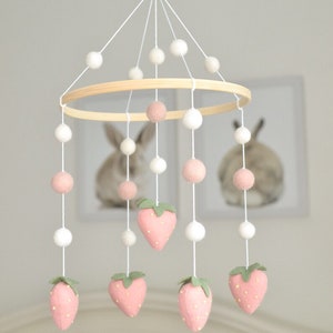 Strawberry Mobile/baby Mobile/fruit Felt Mobile/strawberry Decoration ...