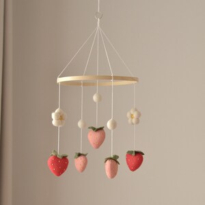 Strawberry Mobile/baby Mobile/fruit Felt Mobile/strawberry Decoration ...