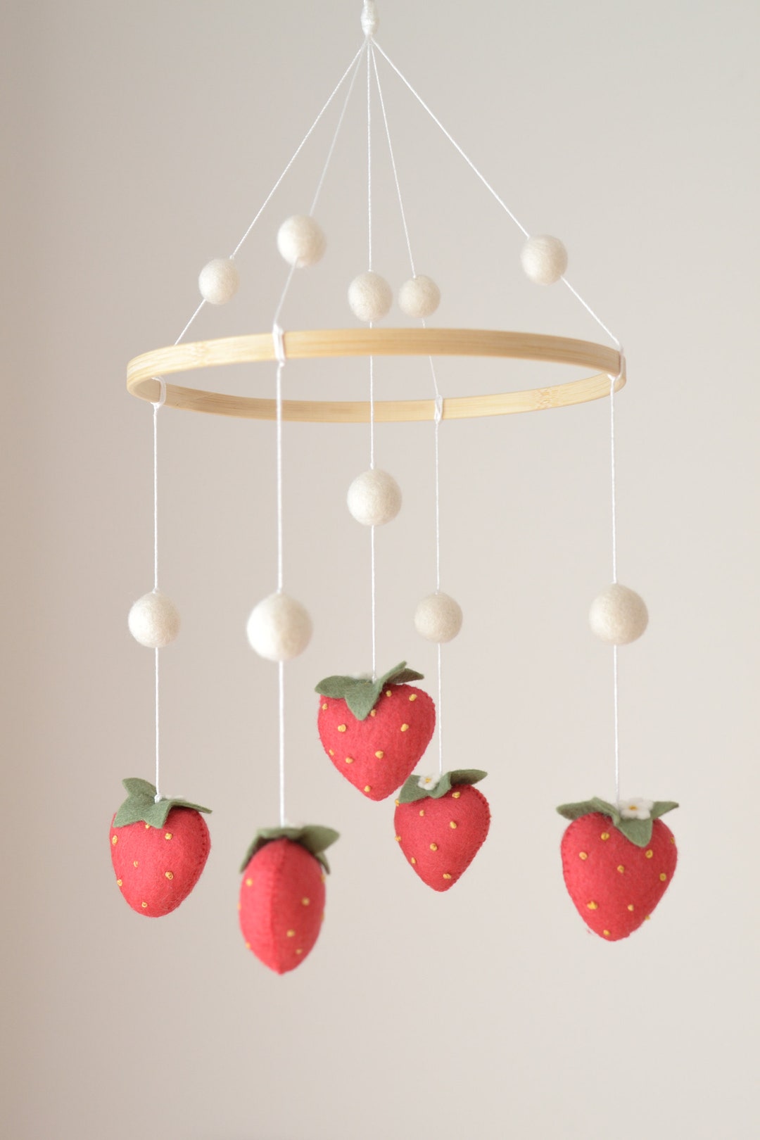 Strawberry Mobile/baby Mobile/fruit Felt Mobile/strawberry Decoration ...