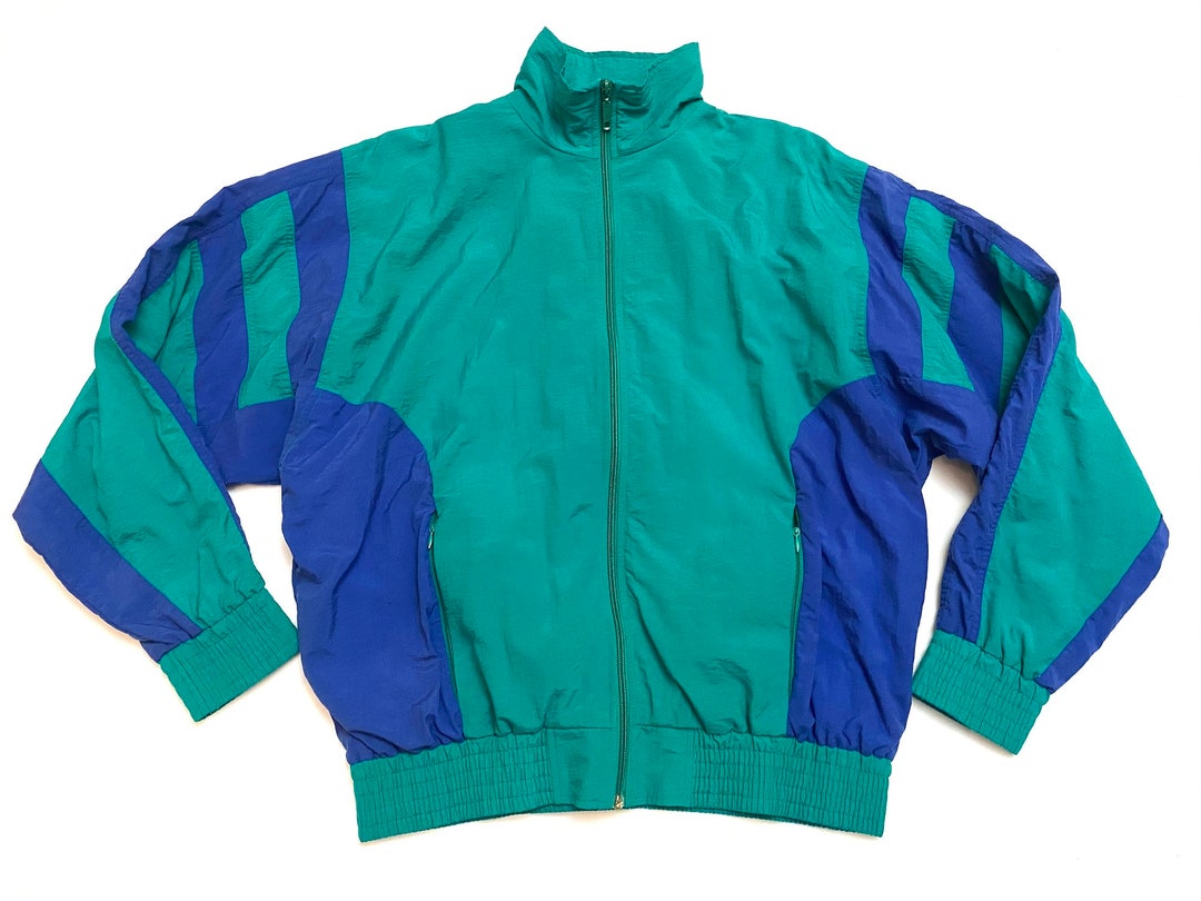 Vintage Track Jacket Psychodelic Neon Colors Acid Purple Violet Teal ...