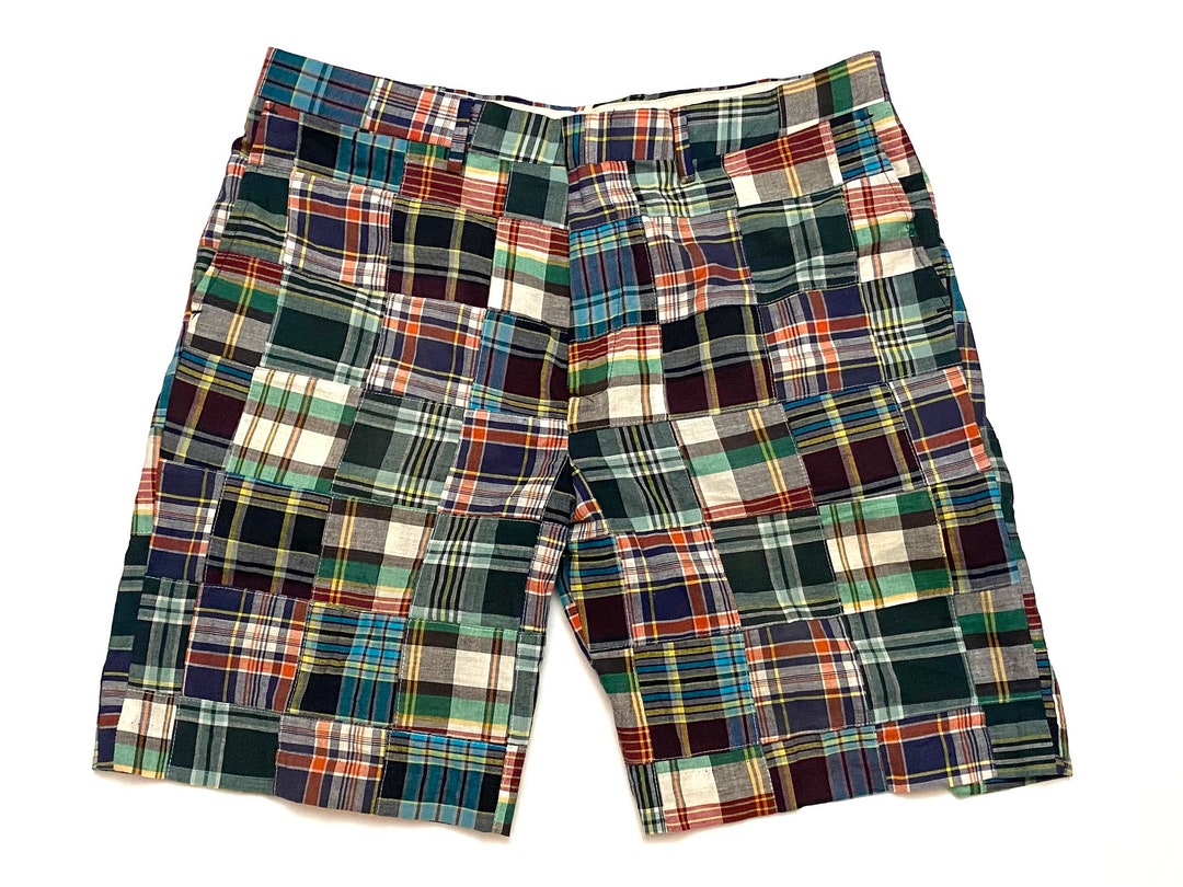 Vintage Shorts J. Press USA Made Madras Patchwork Plaid Short Pants ...