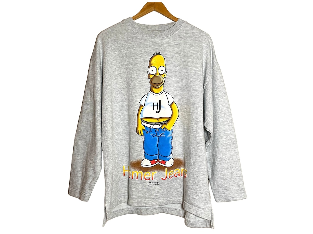 The Simpsons Homer Jeans 1990s Vintage 1997 Sweatshirt Full Print ...