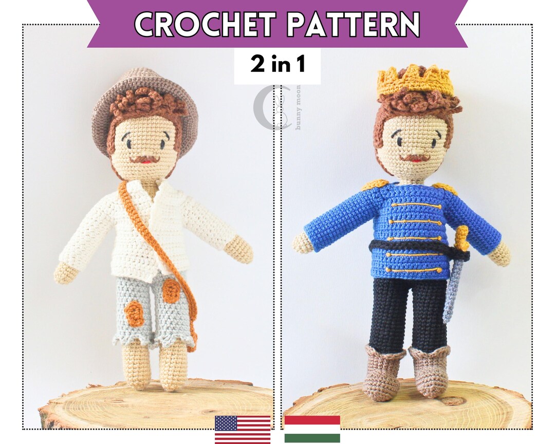 Dress-up Boy Doll Crochet Pattern Bundle | Amigurumi Hero & Fairy Tale ...