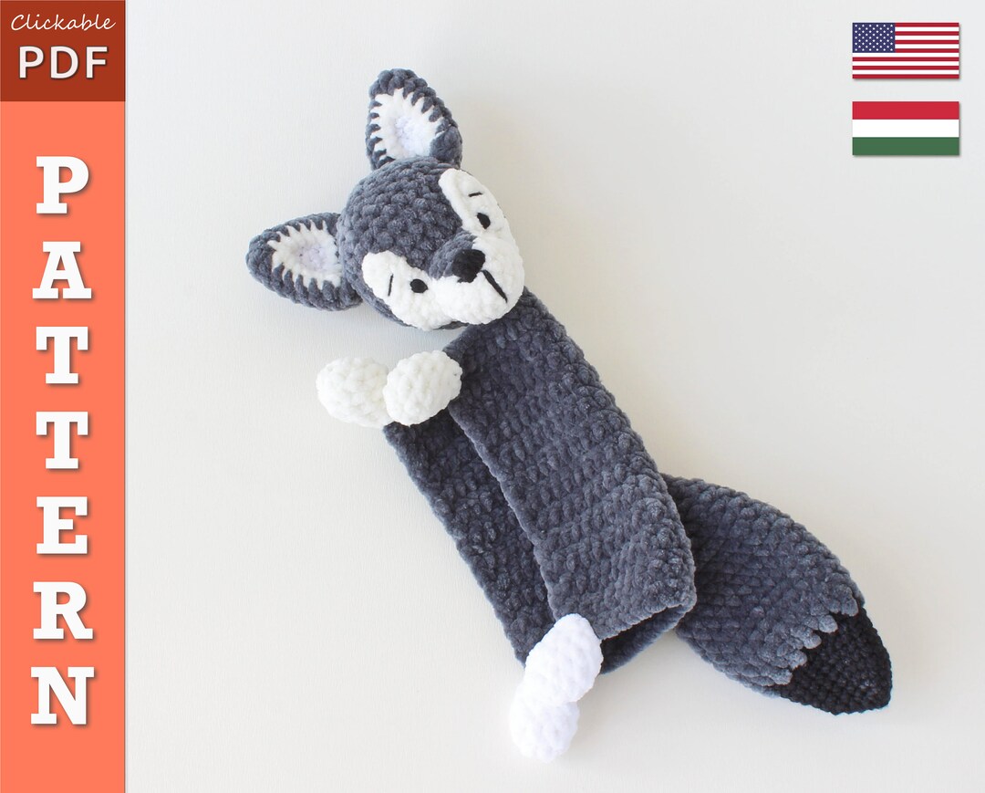 Crochet WOLF PATTERN Fast Wolf Lovey Crochet Pattern Soft Amigurumi ...