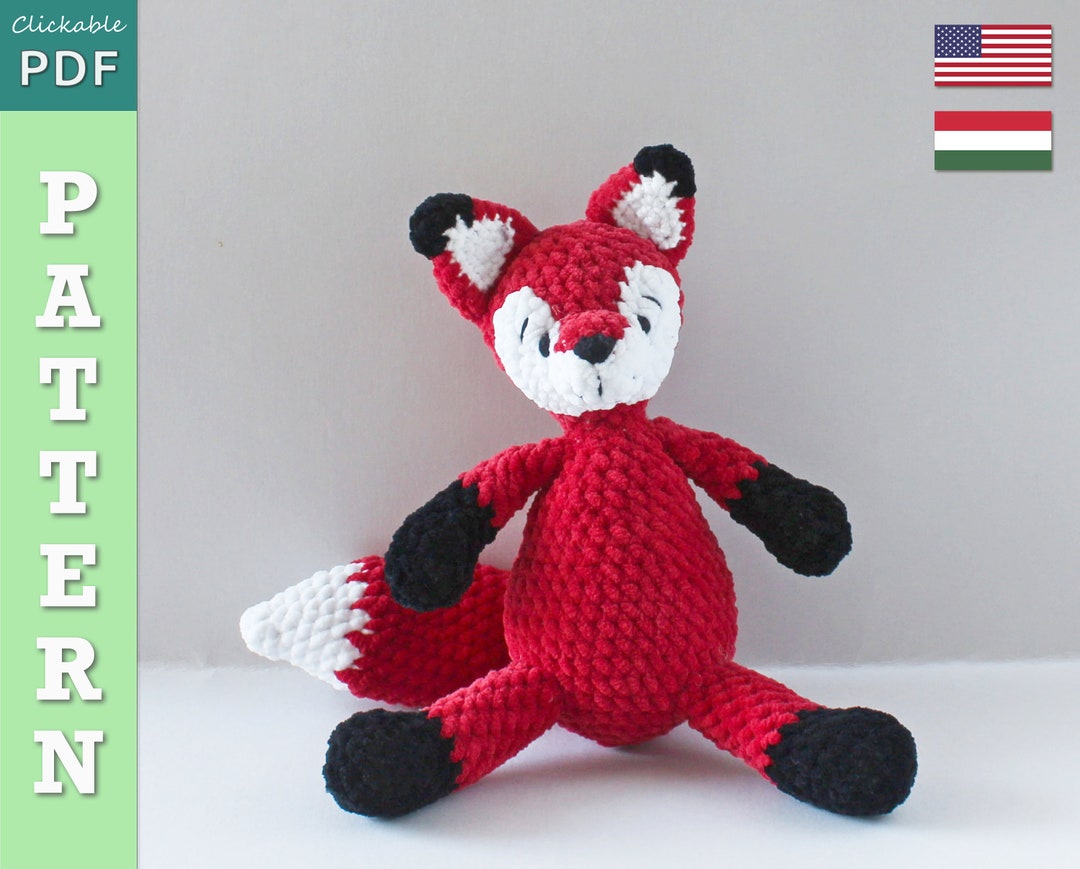 Crochet FOX PATTERN Fox Amigurumi Snuggler Soft and Fast Plush Toy ...