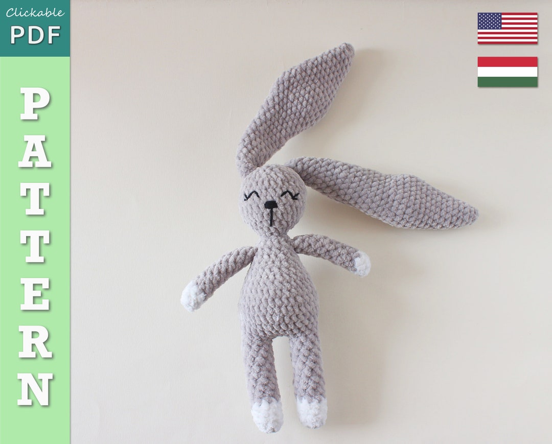 Crochet BUNNY PATTERN Rabbit Amigurumi Snuggler Soft Plush Toy Easy and ...