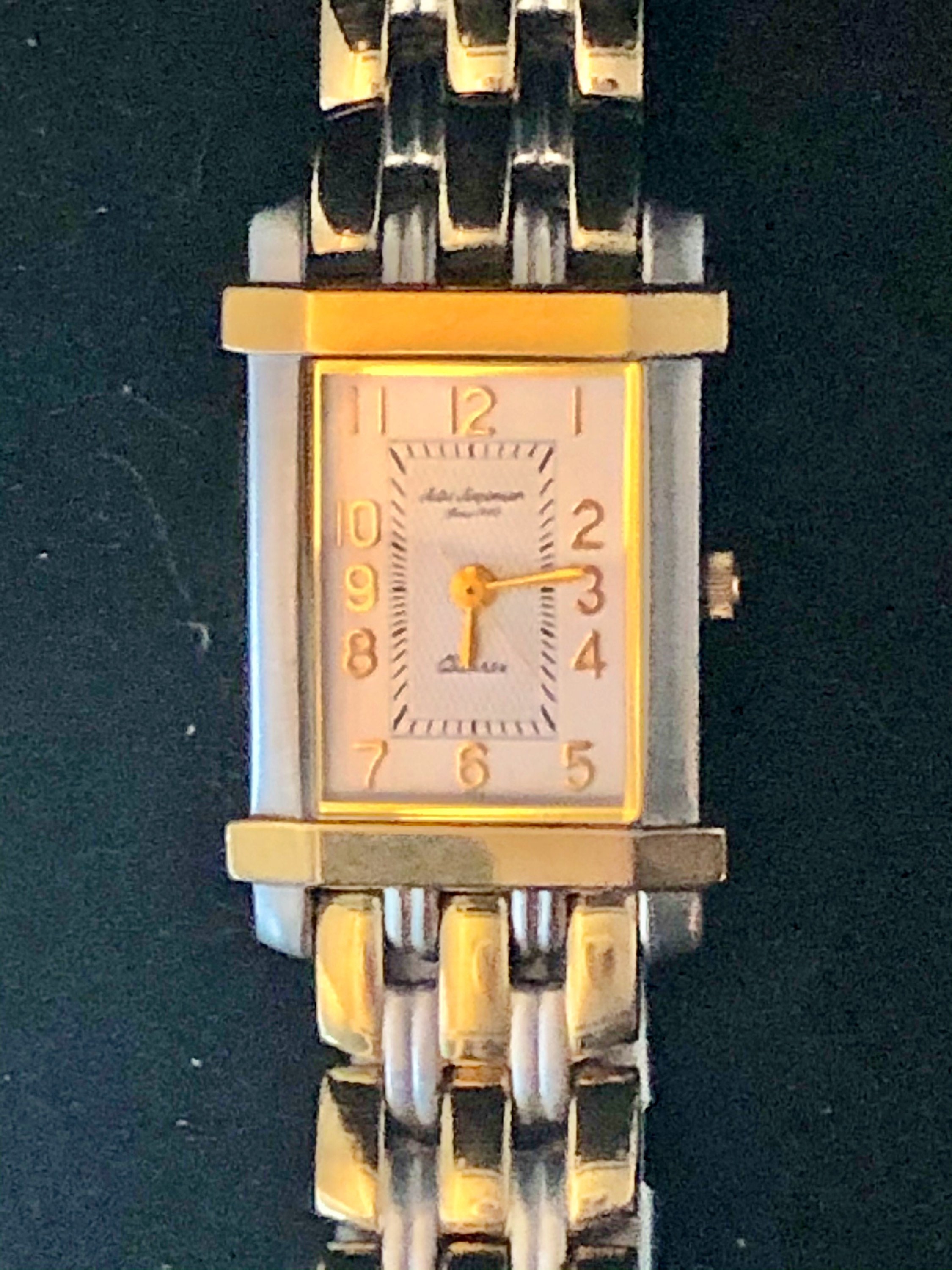 1 Jewel Jules Jurgensen Elegant Gold-plated Two-tone Ladies Bracelet ...