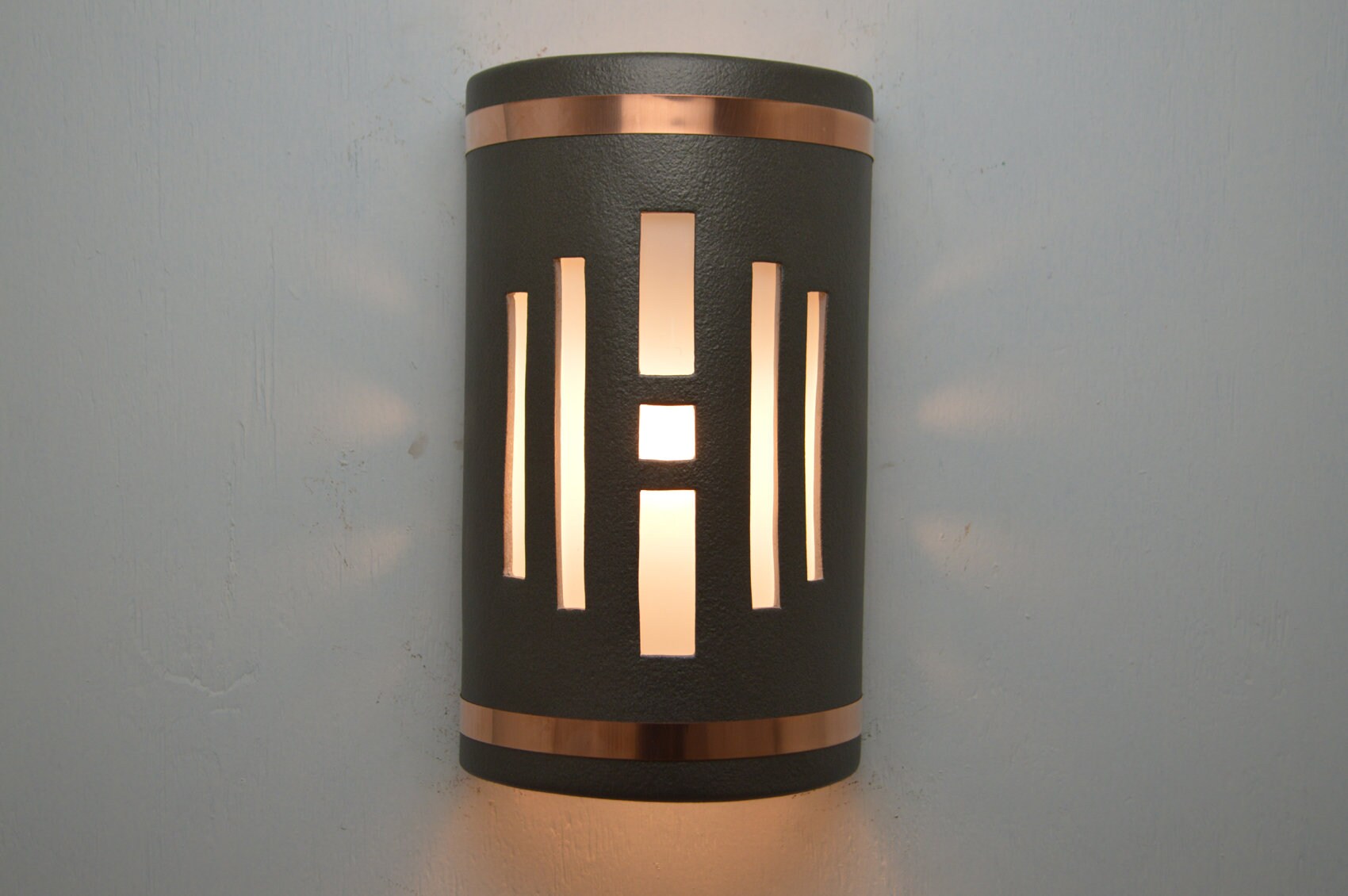 Mission Style Modern Light-center Window, Copper Bands-anodized Bronze ...