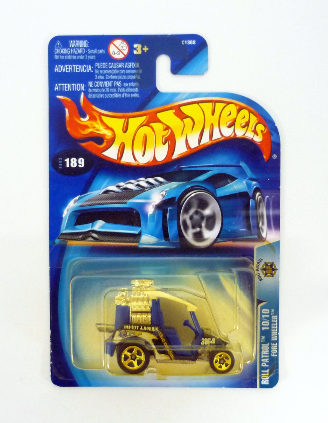 Hot Wheels Fore Wheeler #189 Roll Patrol 10/10 Blue Die-cast Car 2003 ...