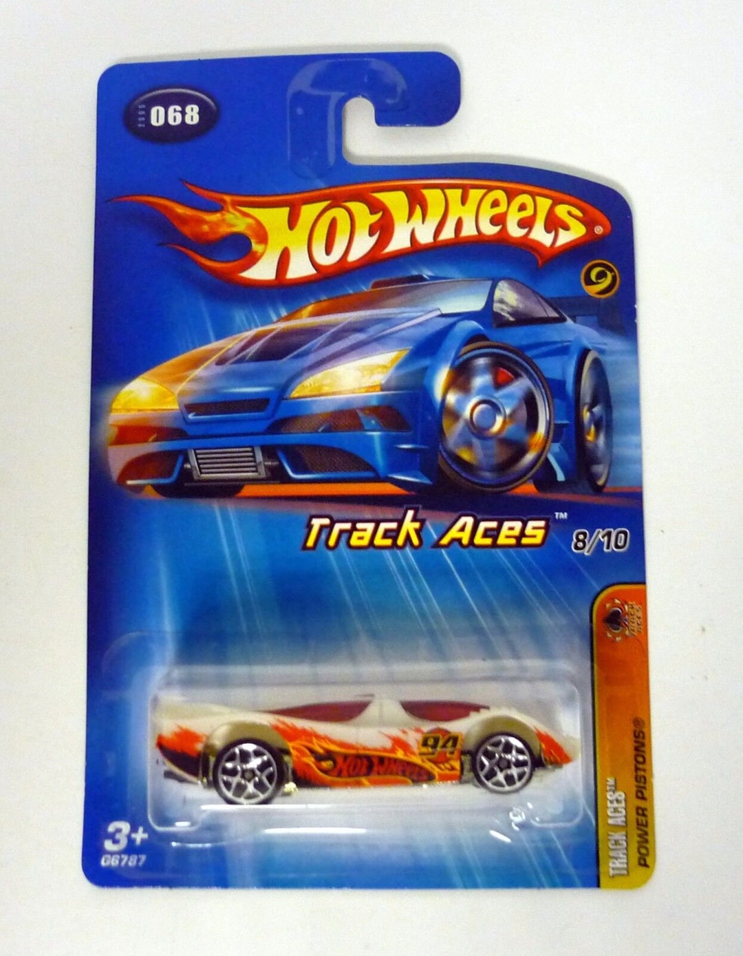 Hot Wheels Power Pistons #068 Track Aces 8/10 White Die-cast Car 2005 ...