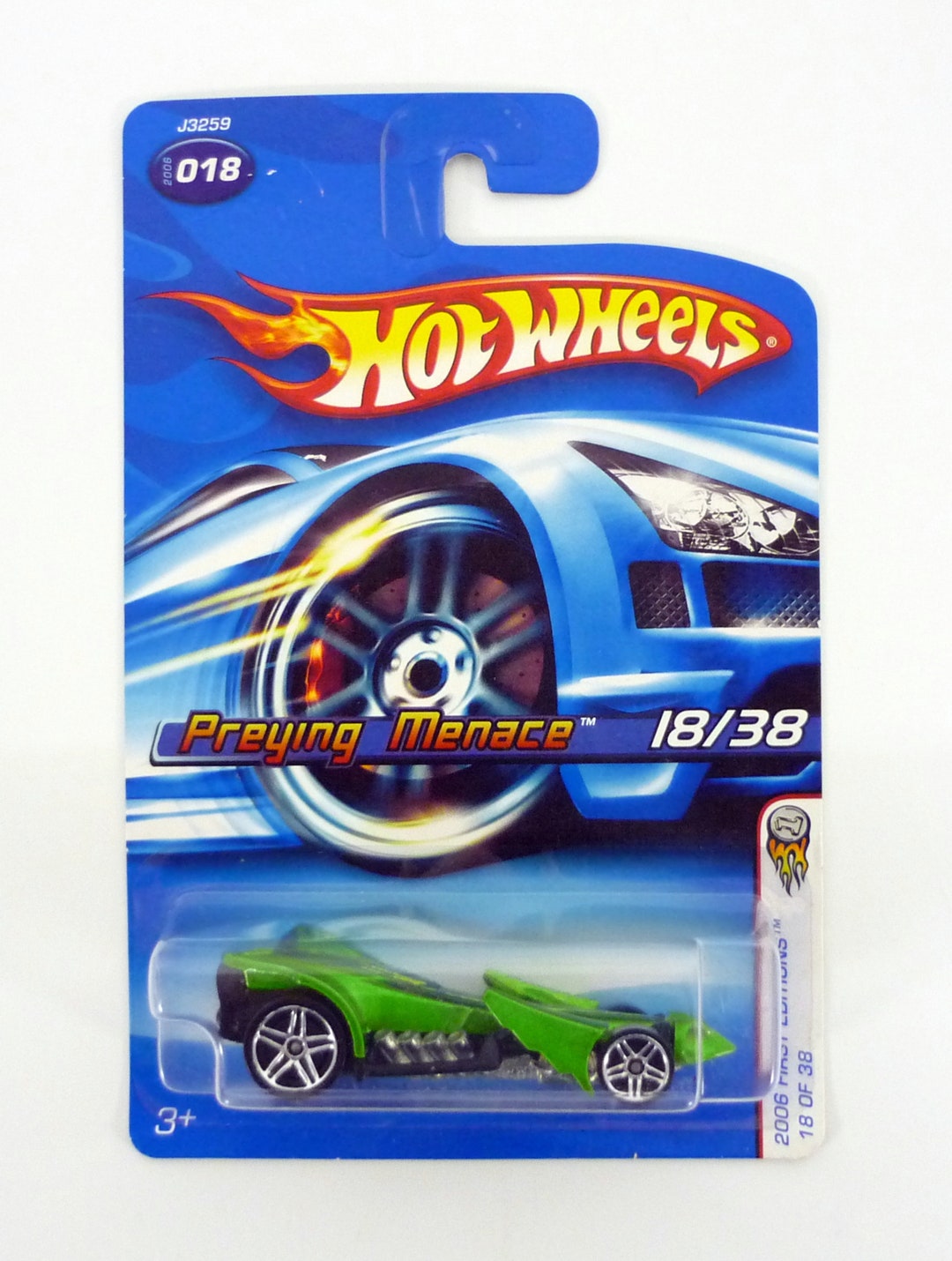 Hot Wheels Preying Menace #018 First Editions 18 of 38 Green Die-cast ...