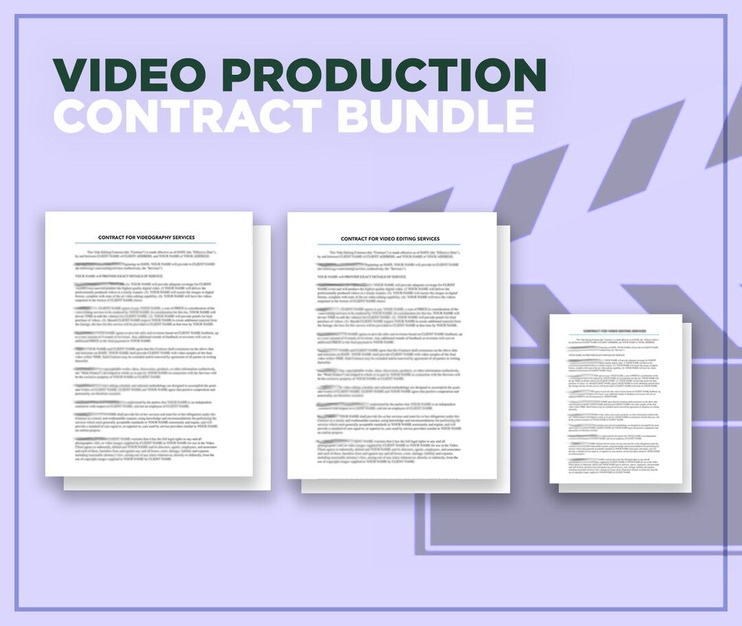 Freelance Video Production Contract Bundle - Etsy