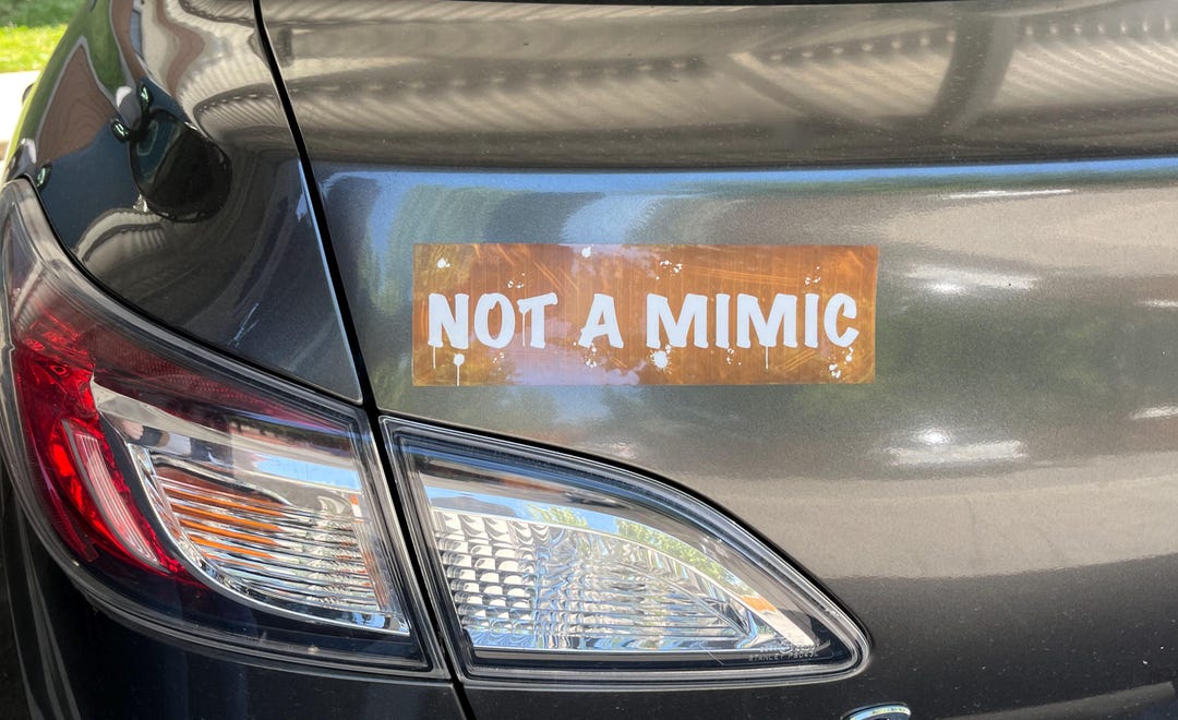 Not A Mimic Car Bumper Sticker - Etsy