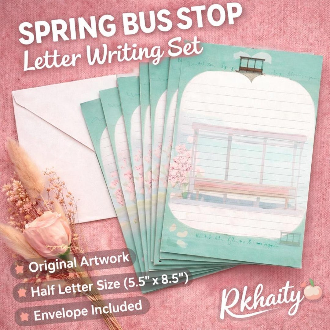 Spring Day Bus Stop Letter Writing Paper Set | Kpop Inspired Pen Pal ...