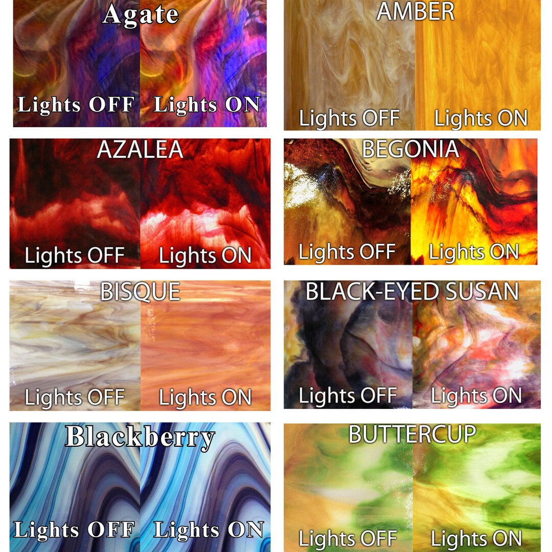 Jezebel® Glass Color Samples 4"x4" - Etsy