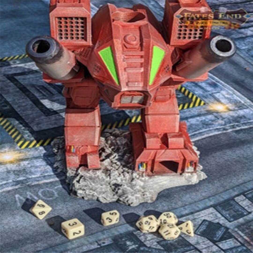 Mech Robot Sci-fi 3D Printed Dice Tower Fate's End Collection Embrace ...
