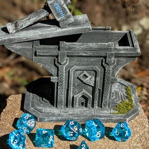 Great Dwarven Anvil 3D Printed Dice Jail RPG Dice Vault D20 Storage Box ...