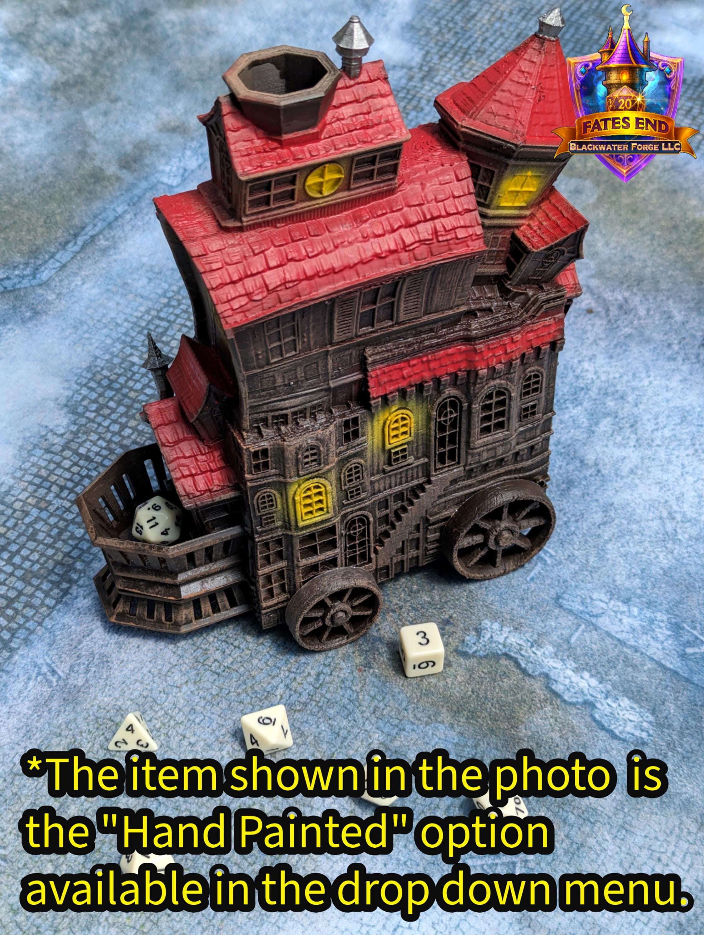 Merchant's Moving Castle Caravan 3D Printed RPG Dice Tower: Fate's End ...