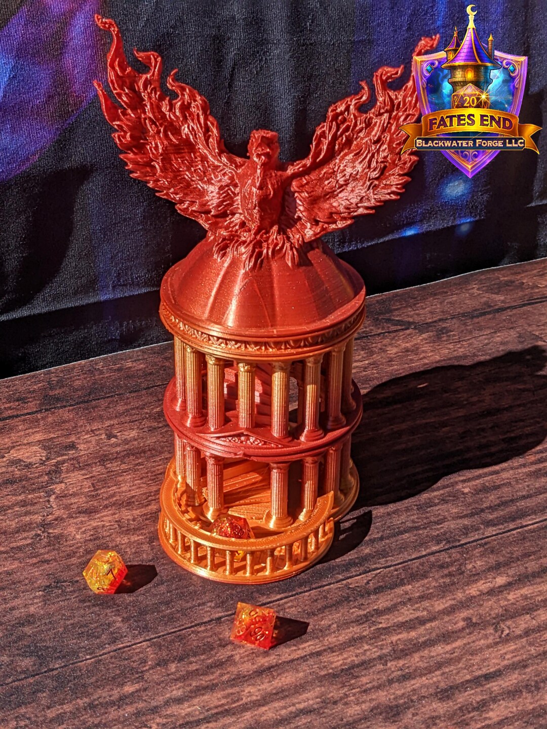 Phoenix 3D Printed RPG Dice Tower: Fate's End Collection by Kim Bolt - Etsy