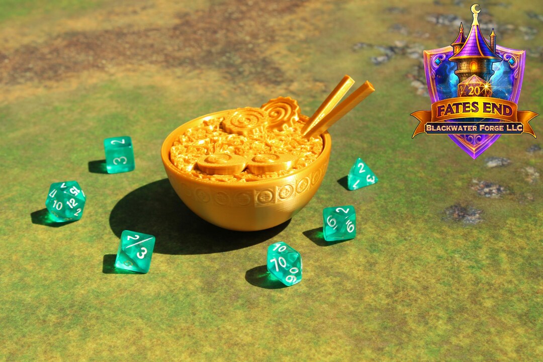 Lucky Ramen Bowl 3D Printed RPG Dice Jail: Fate's End Collection by Kim ...