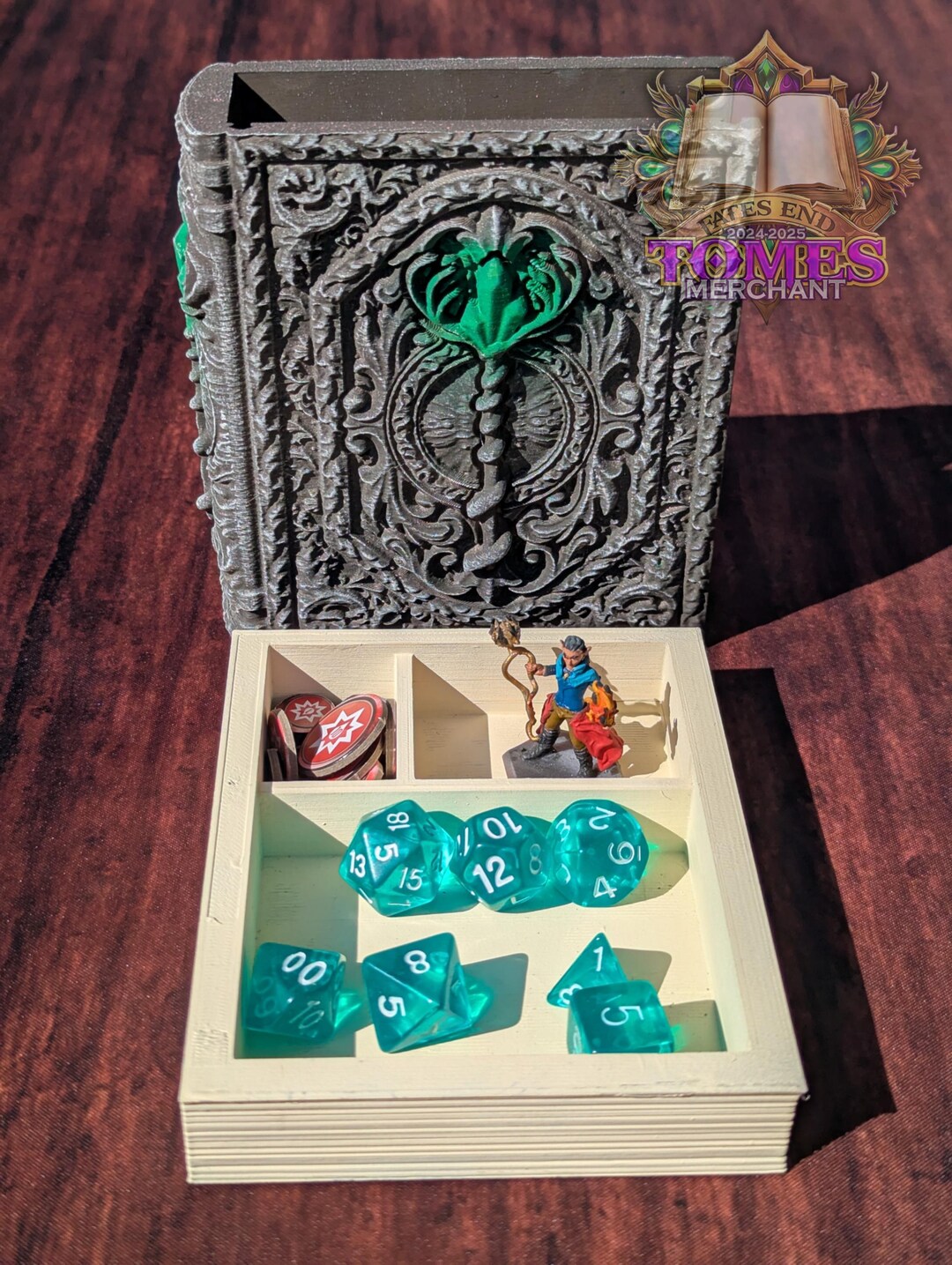 Druid 3D Printed Spell Book Tome: RPG Dice Tray, Miniature, Tokens ...