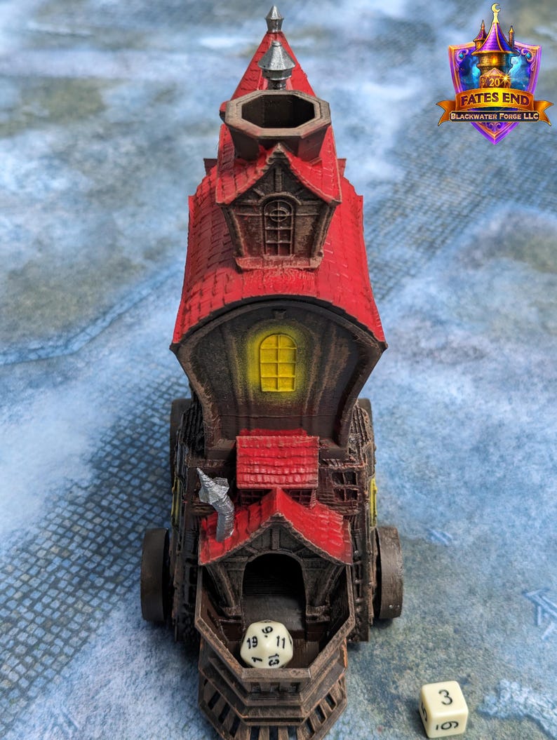 Merchant's Moving Castle Caravan 3D Printed RPG Dice Tower: Fate's End ...