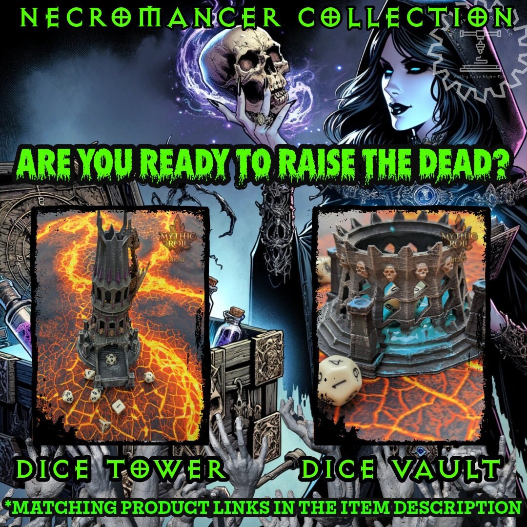 Necromancer Class 3D Printed Dice Jail D20 Dice Vault Dnd Player Gift ...