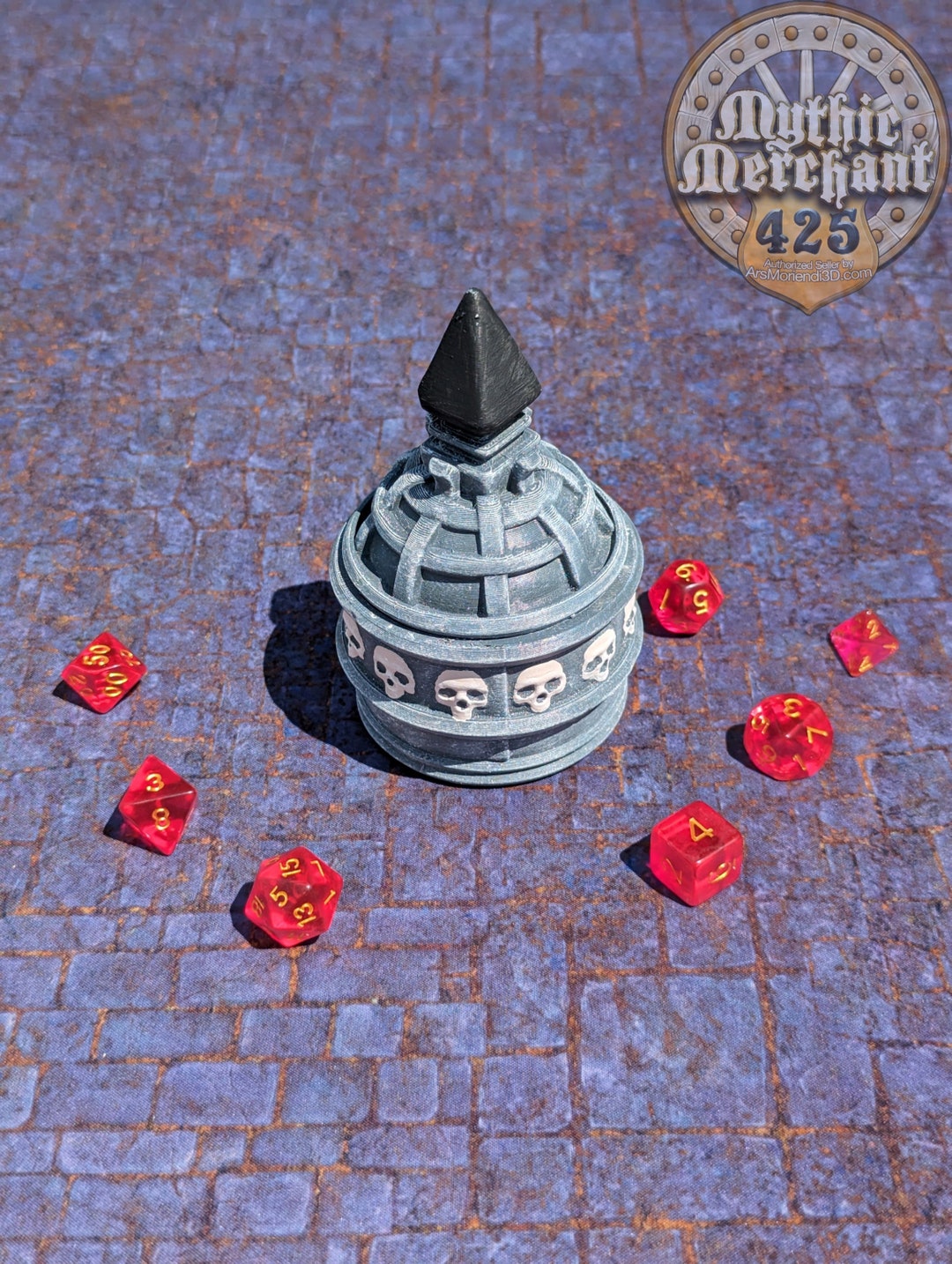 Necromancer 3D Printed Dice Jail RPG Dice Vault D20 Storage Box Fantasy ...