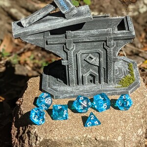 Great Dwarven Anvil 3D Printed Dice Jail RPG Dice Vault D20 Storage Box ...