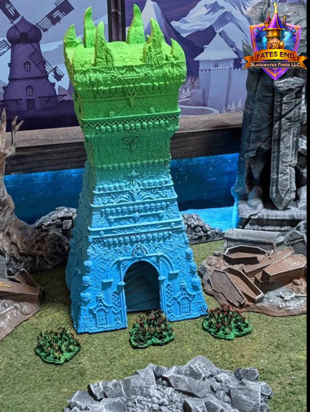Necromancer 3D Printed RPG Dice Tower: Fate's End Collection by Kim ...