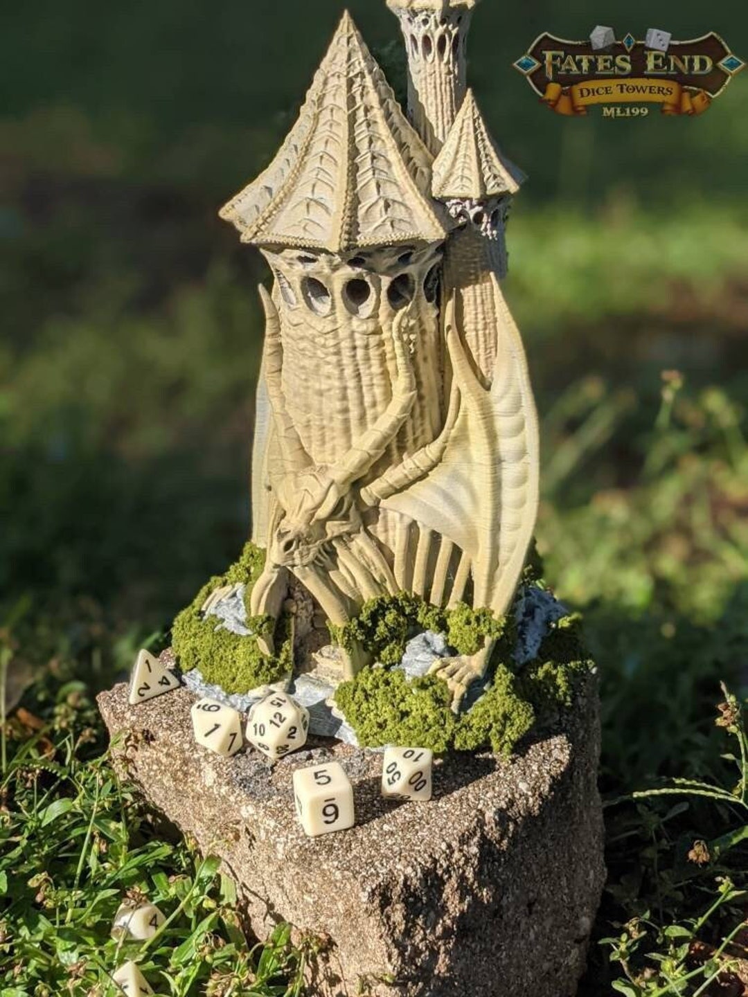 Skeletal Dragon Necromancer Lich 3D Printed Dice Tower-fate's End ...