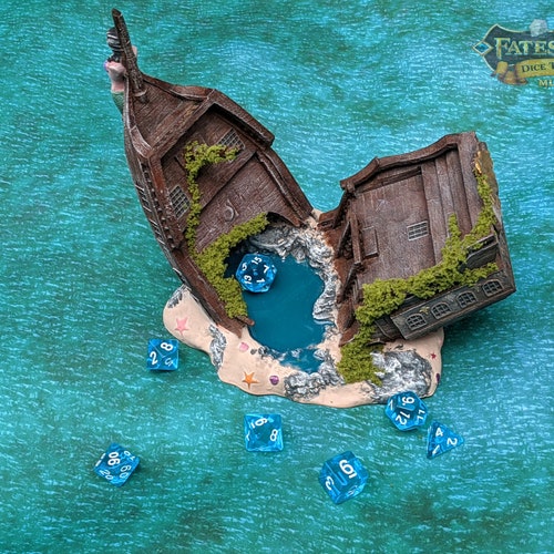 Wrecked Pirate Ship Dice Tower From Fates End Dice Towers Etsy