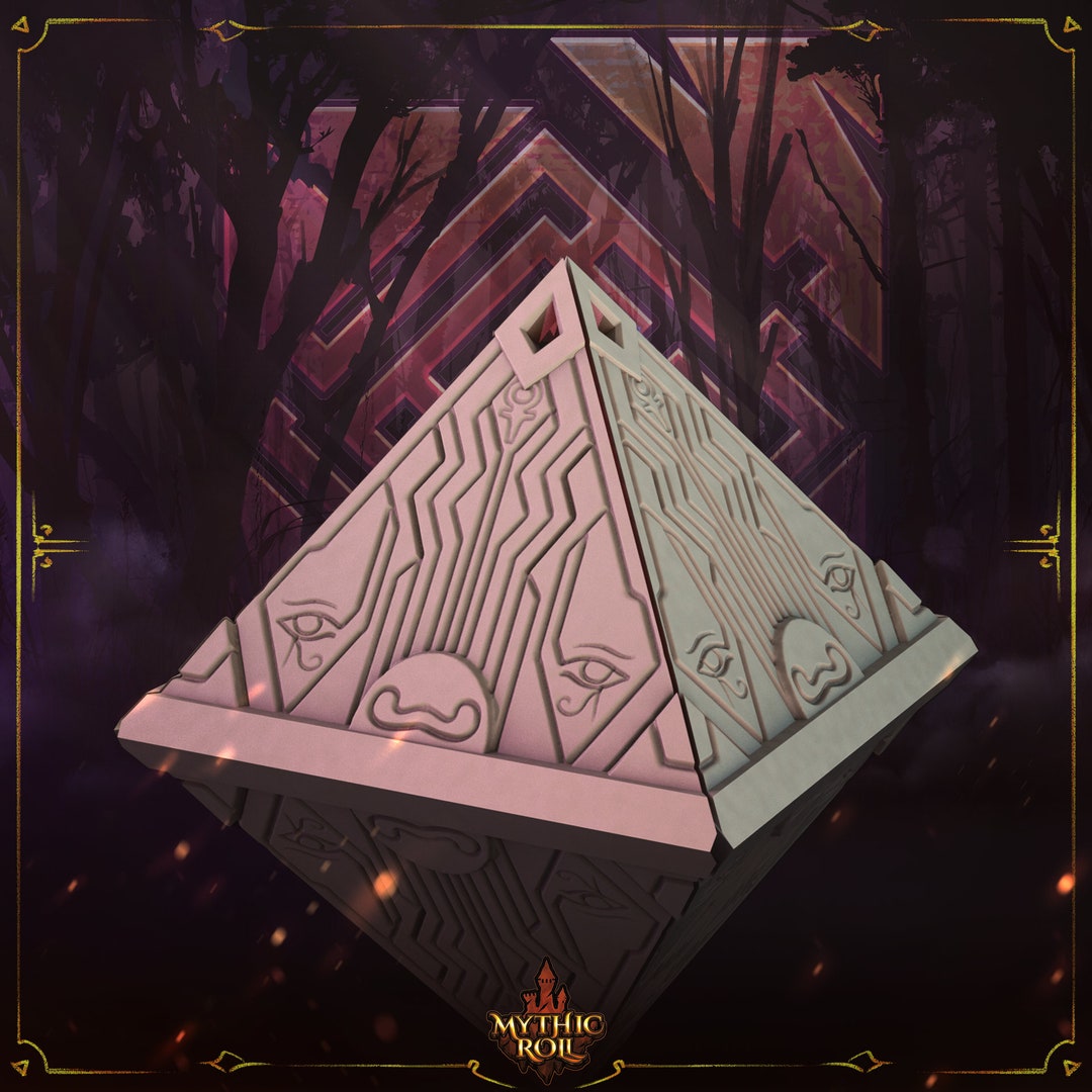 Sun Temple Pharaoh Pyramid 3D Printed Dice Jail RPG Dice Vault D20 ...