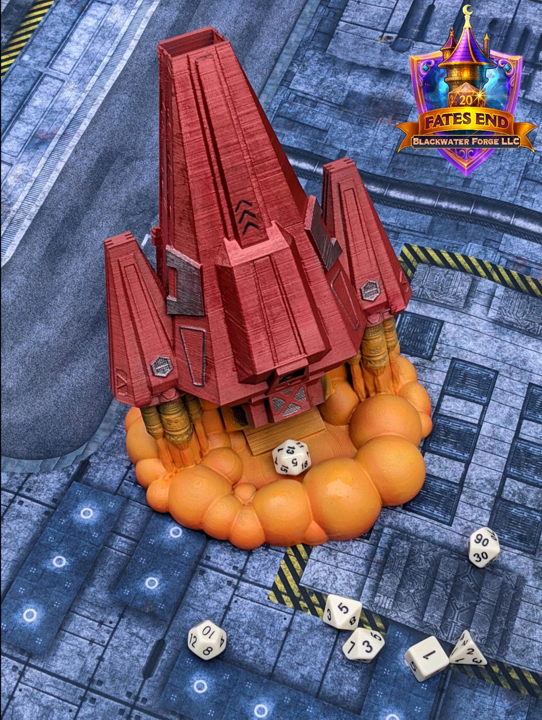 Spaceship 3D Printed RPG Dice Tower: Fate's End Collection by Kim Bolt ...