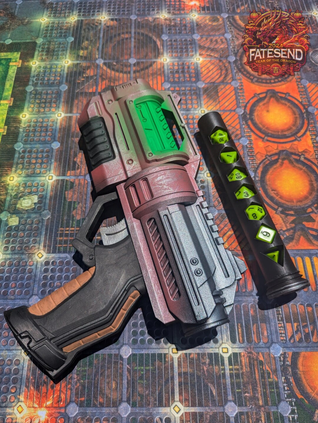 Cyberpunk Sci-fi Space Blaster 3D Printed Dice Jail & Dice Roller Combo ...