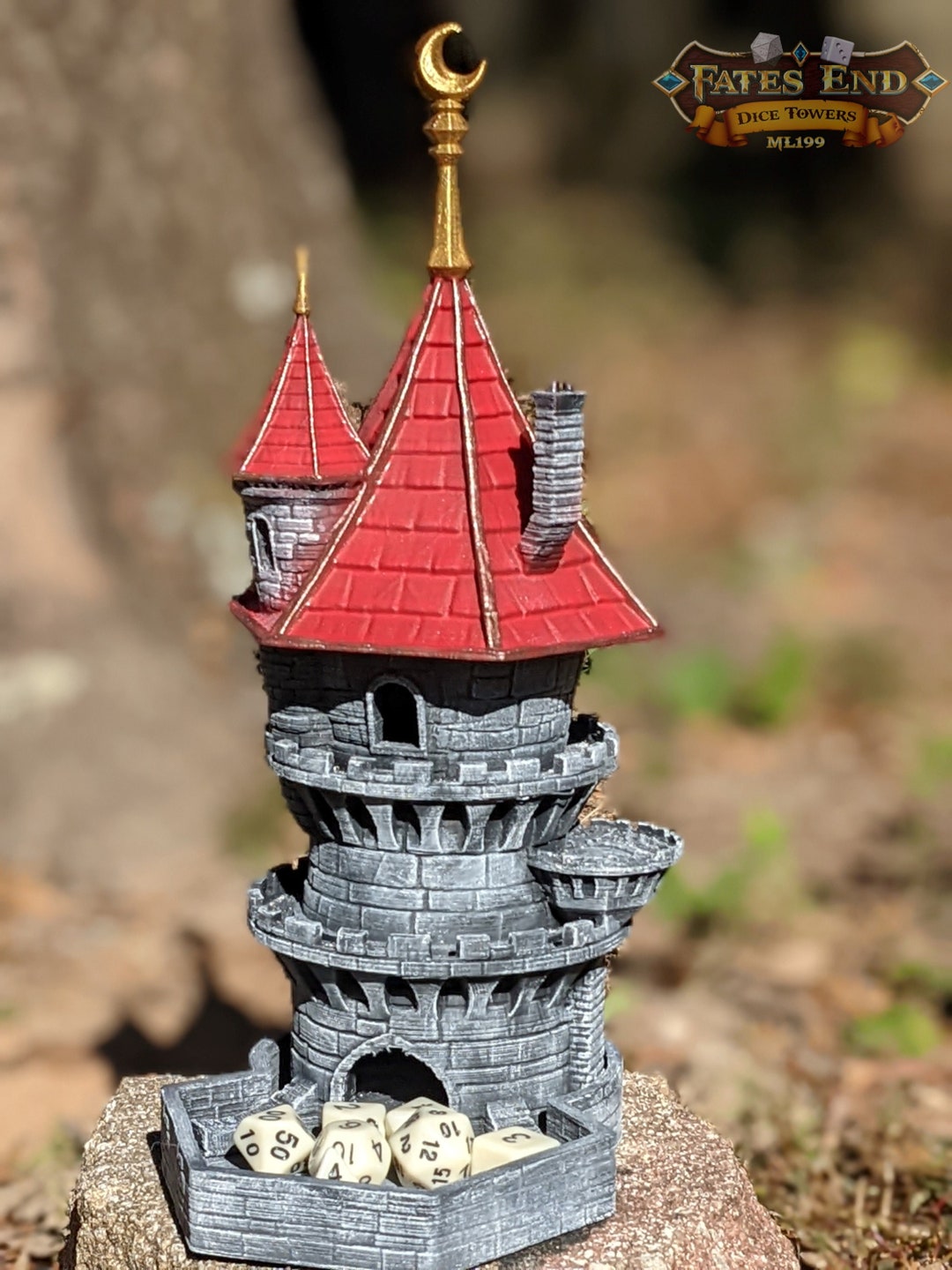 Wizard 3D Printed RPG Dice Tower: Fate's End Collection by Kim Bolt - Etsy