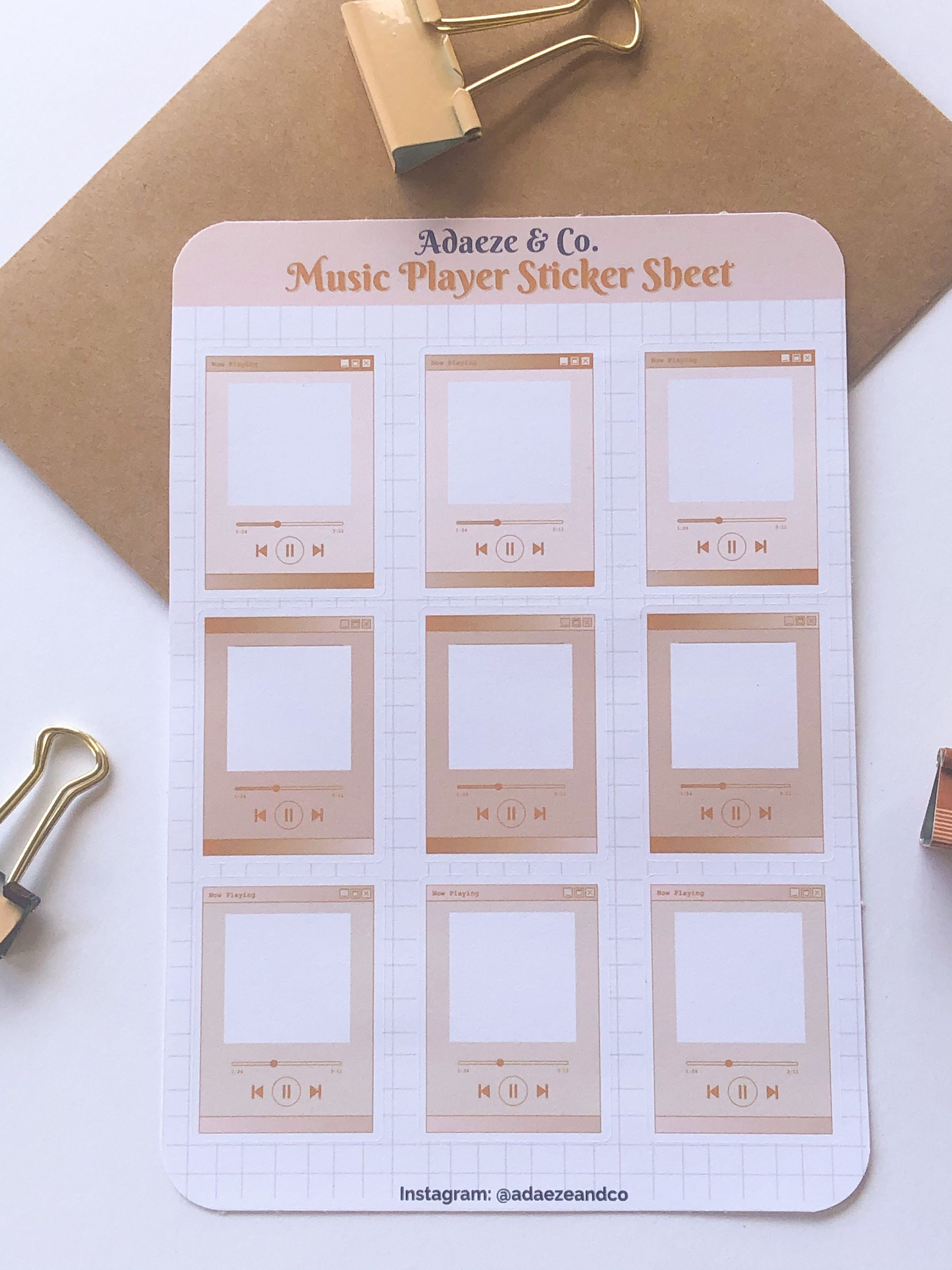 Music Player Aesthetic Sticker Sheet Music Player Planner | Etsy