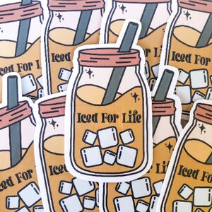 Iced Coffee Sticker Coffee Cup Sticker Coffee Lover Sticker | Etsy