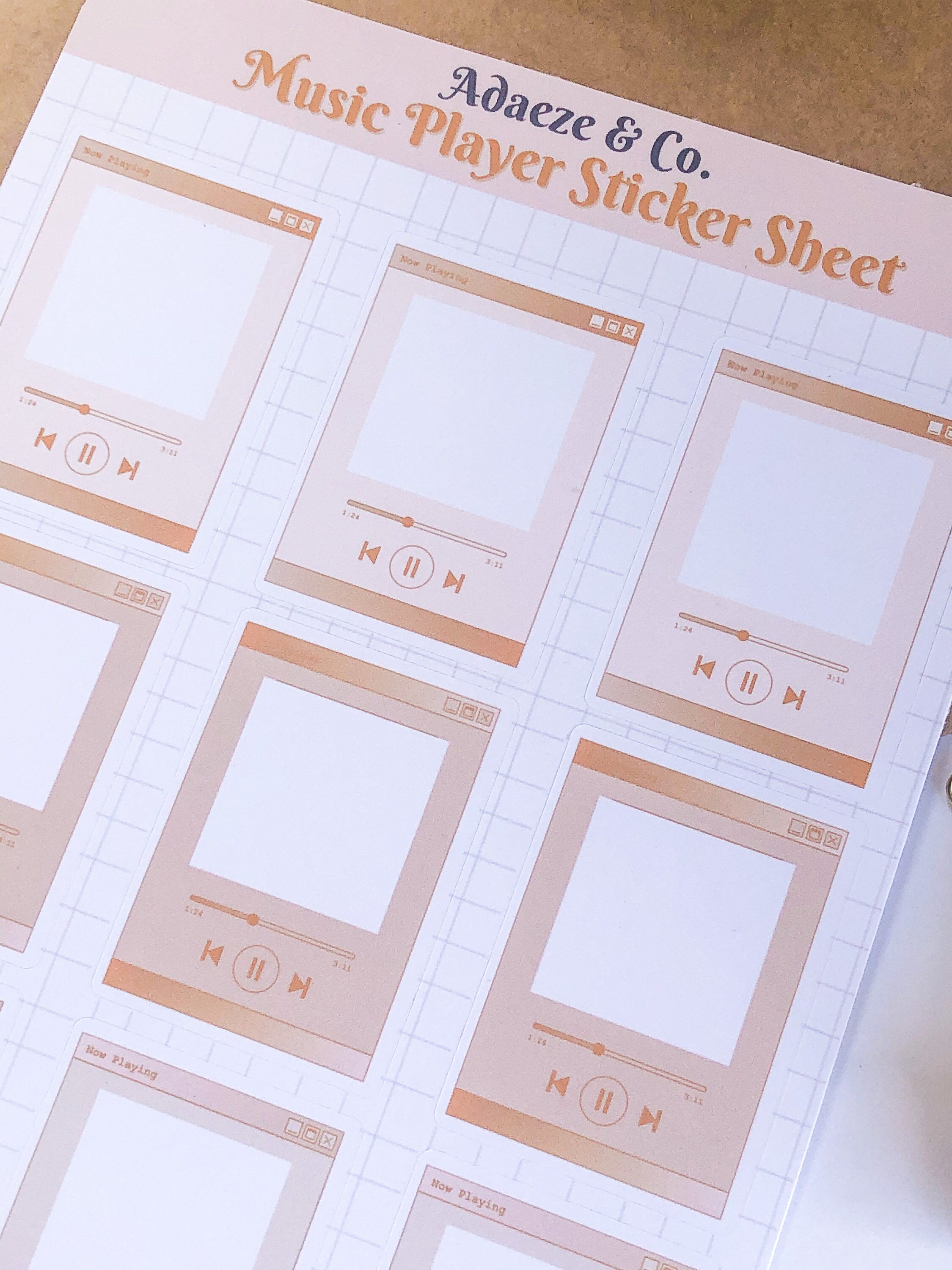 Music Player Aesthetic Sticker Sheet Music Player Planner | Etsy