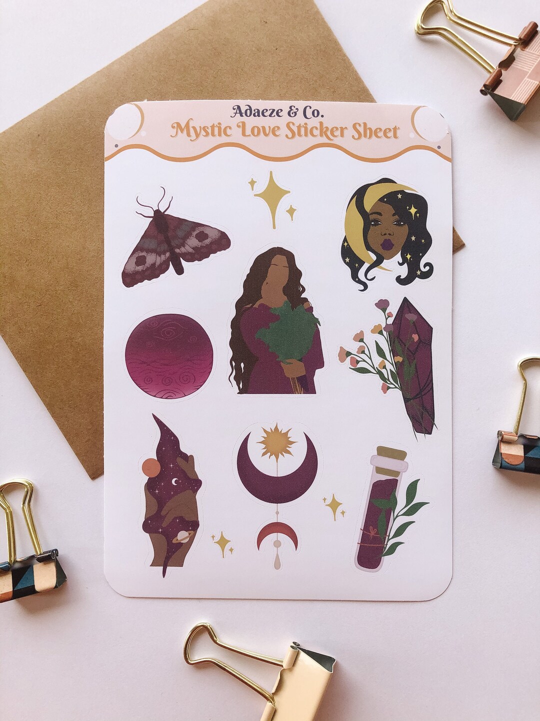 Mystic Arts Sticker Sheet, Celestial Sticker Sheet, Wicca Sticker Sheet ...