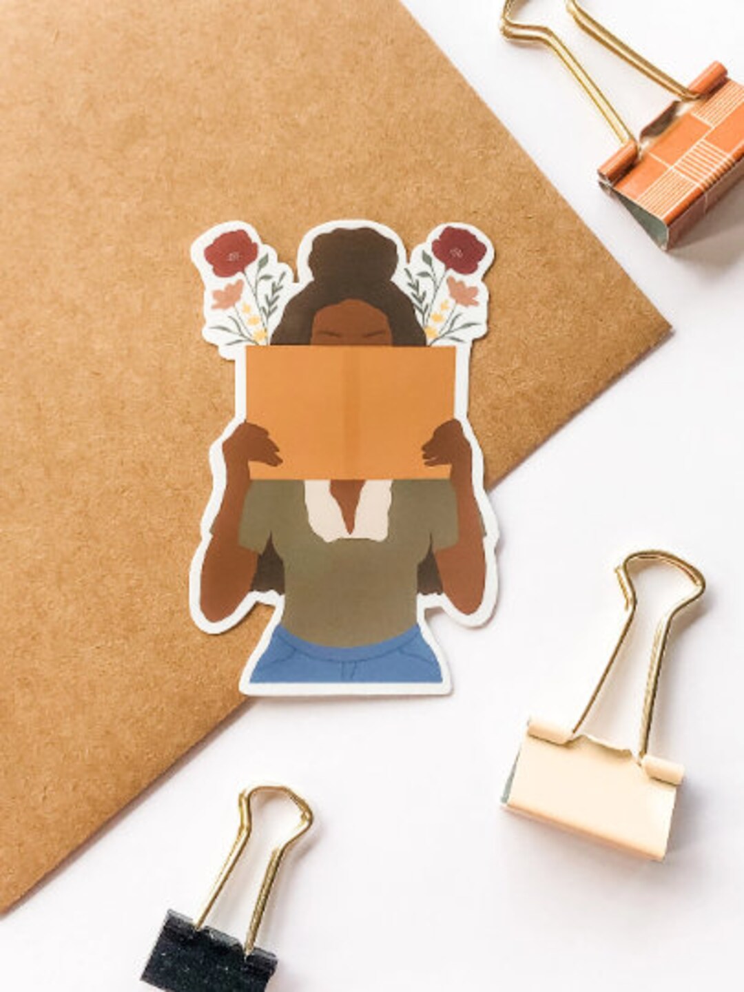 Book Lovers Floral Sticker Book Lovers Stationery Book - Etsy