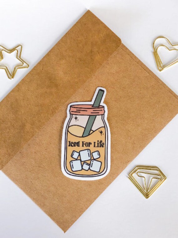 Iced Coffee Sticker Coffee Cup Sticker Coffee Lover Sticker | Etsy