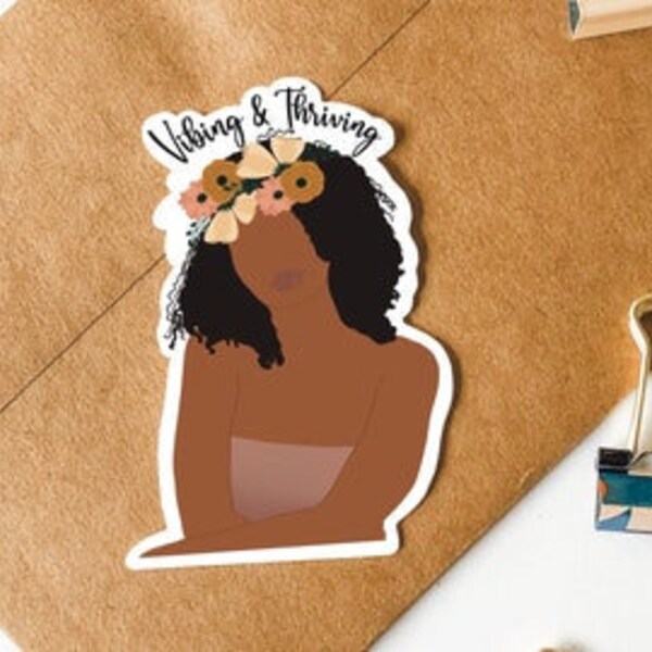Vibing and Thriving Sticker - Etsy